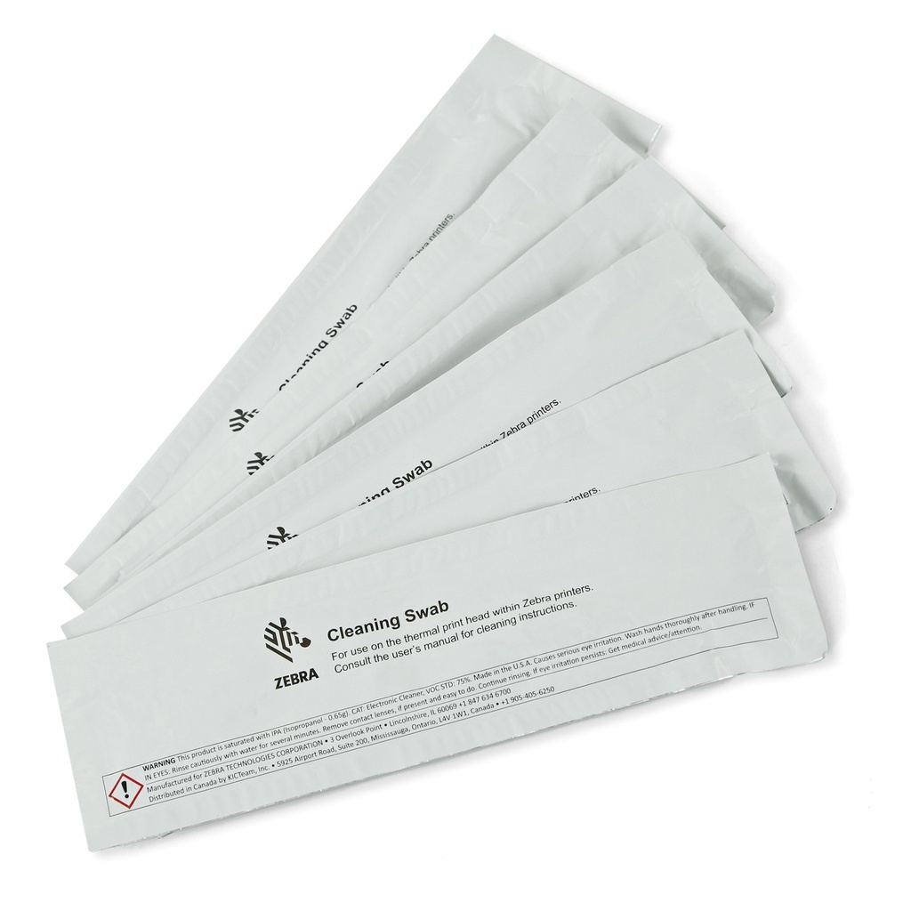 ZEBRA - PREVENTATIVE MAINTENANCE KIT (6 PRESATURATED FOAM TIP SWABS ...